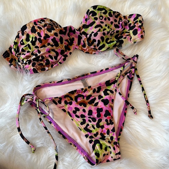 Victorias Secret Swim Girly Cheetah Print Bikini Poshmark